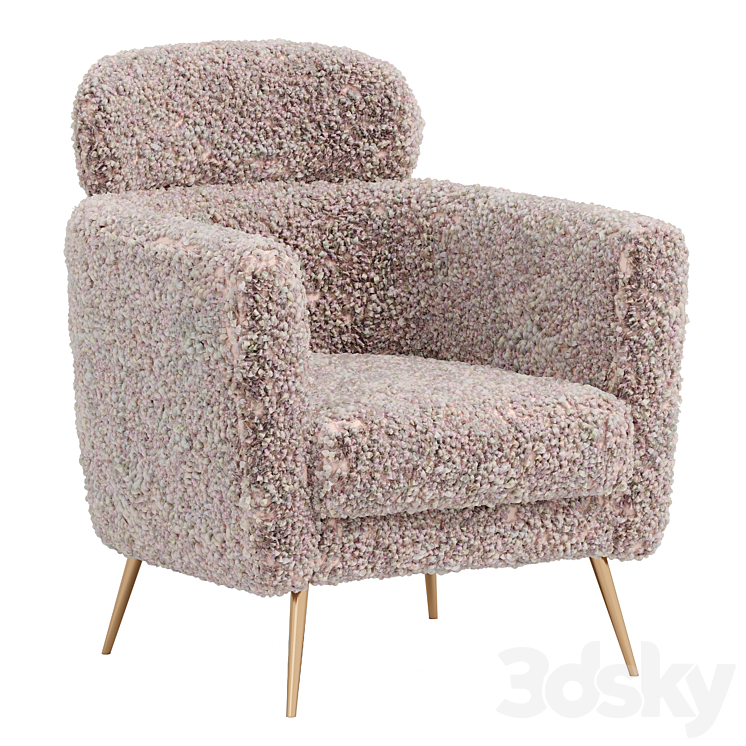 Fabric Bedroom Sofa Chair - Arm chair - 3D model