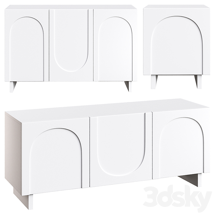 TV stand, bedside table Romer-1 Milk set - Sideboard & Chest of drawer ...