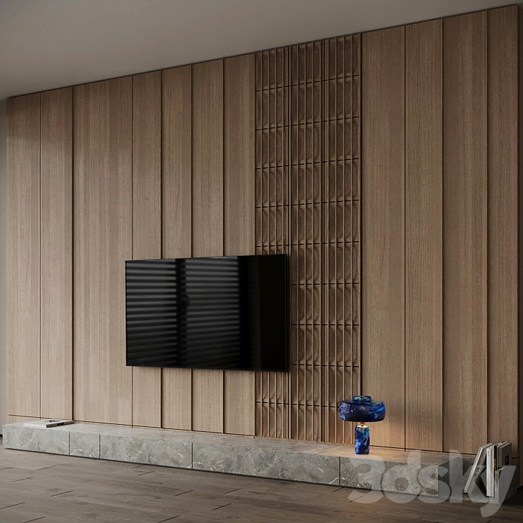 TV wall 002 - TV Wall - 3D model