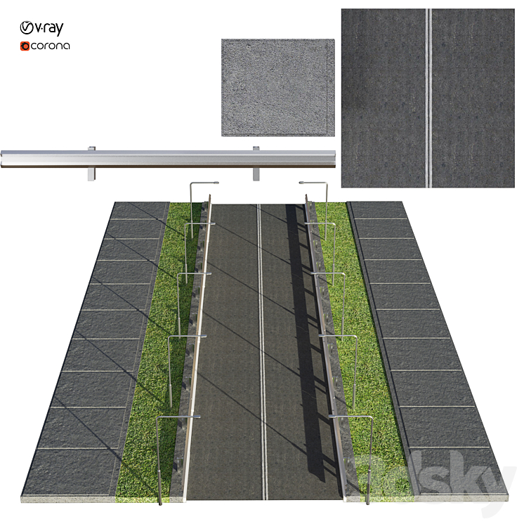 road 02 - Urban environment - 3D model
