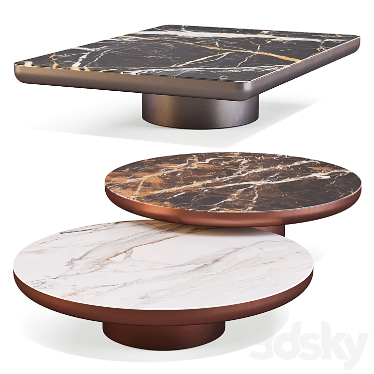 Minotti: Brady - Coffee Tables Set 01 - Table - 3D model