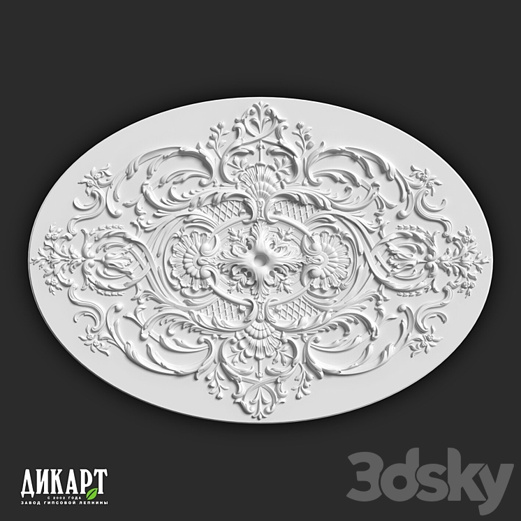 Dikart Dr-301 1533x1077x51mm - Decorative plaster - 3D model