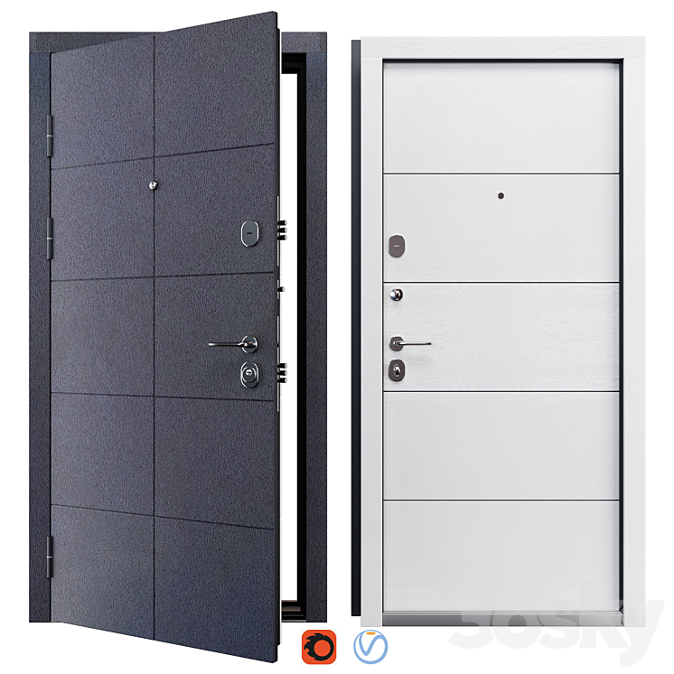 Entrance metal door Porta S 10.P50 (Elporta) - Doors - 3D model