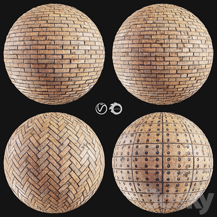 Realistic Brick PBR Material Vol 13 - Brick - 3D model