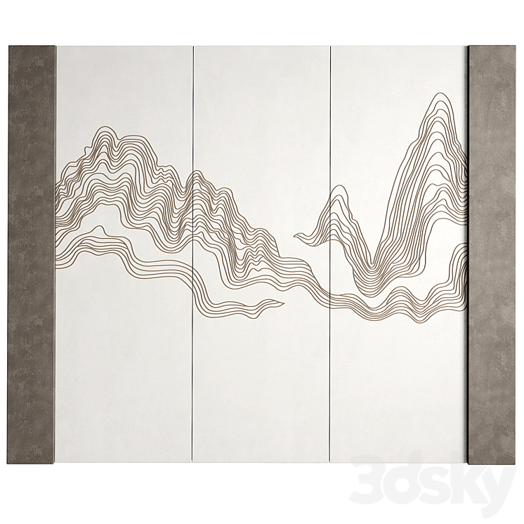 Decorative panel wave 3 - Other decorative objects - 3D model