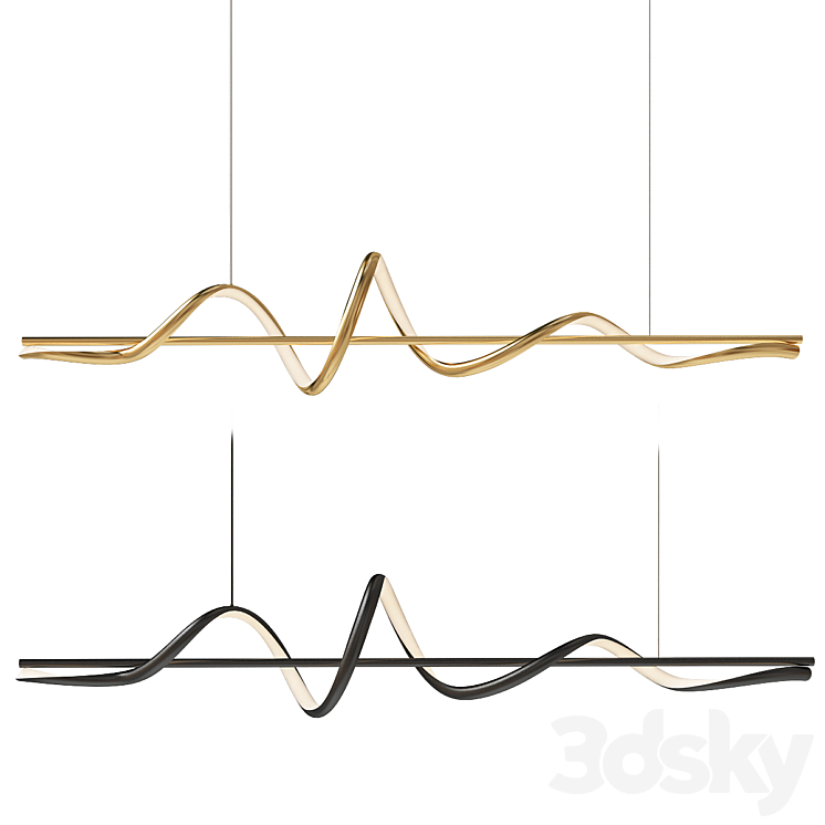 Wavy 360 Rotation Ring Light - Pendant light - 3D model