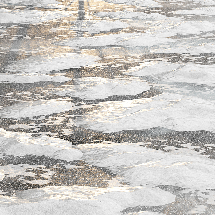 Road with melted snow - Environment elements - 3D model