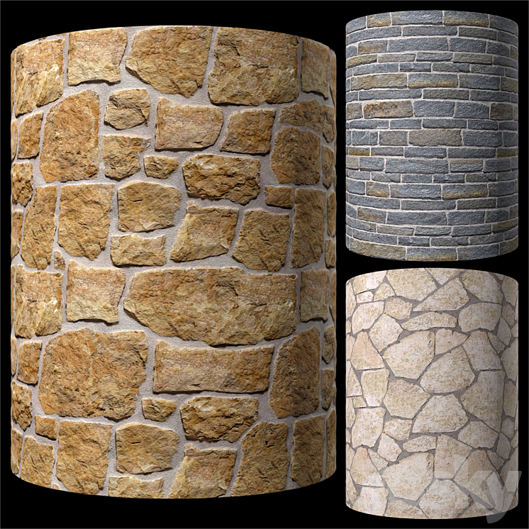 Rubble facing stone masonry - Stone - 3D model