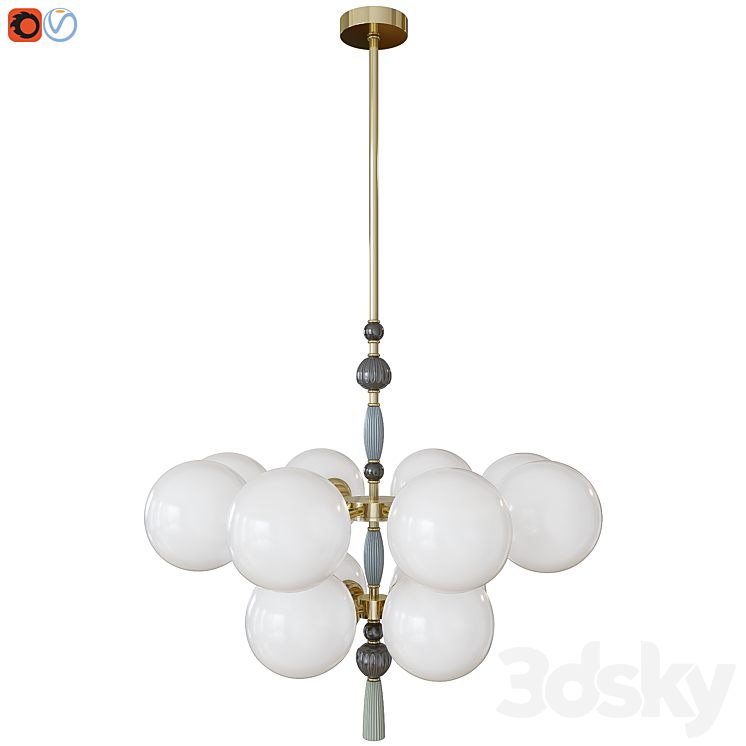 Hanging chandelier Odeon Light 5405/12 PALLE - Pendant light - 3D model