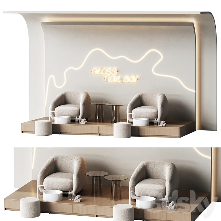 Pedicure area in the beauty salon 2 - Beauty salon - 3D model