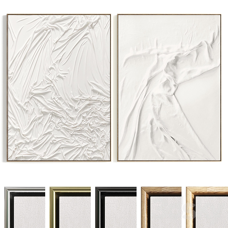 Plaster Two Photo Frames T-650 - Frame - 3D model