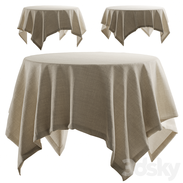 Tablecloth for a round table - Table - 3D model