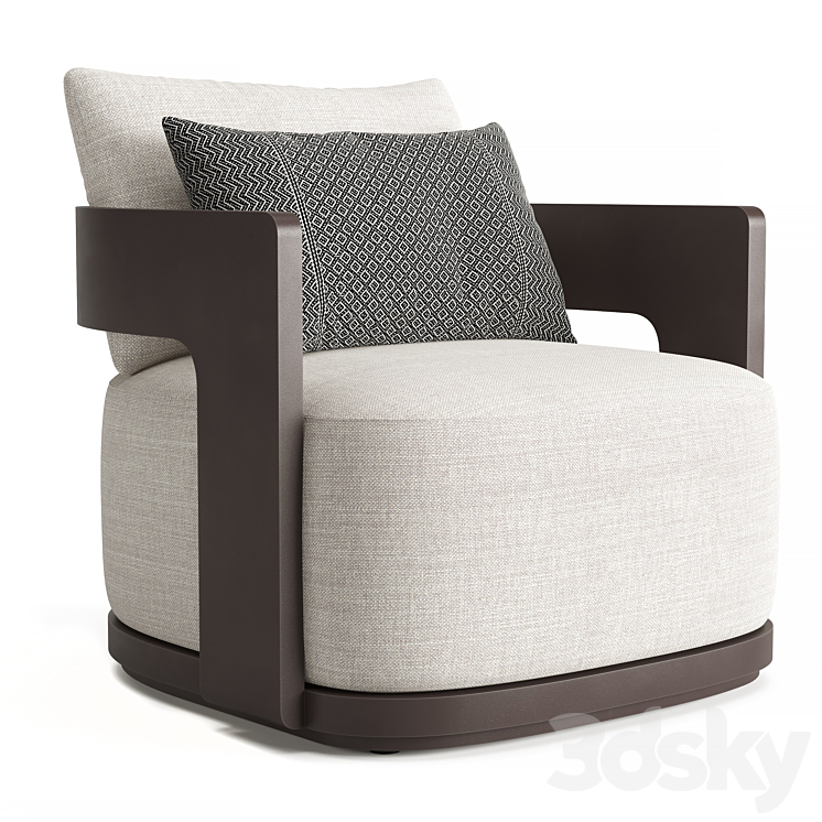 RH BRONTE ALUMINUM LOUNGE CHAIR - Arm chair - 3D model