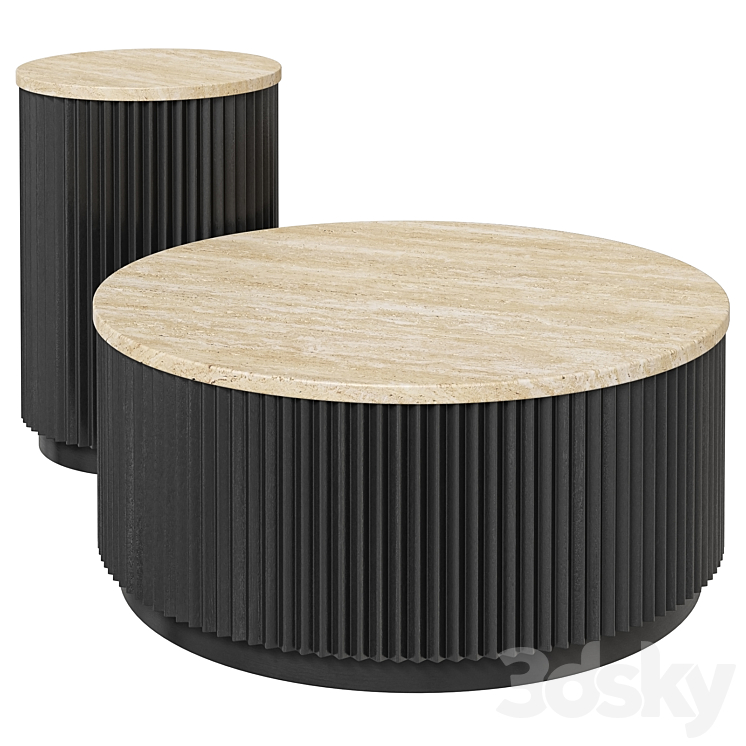 CFS Hampton Fluted Ribbed Round Tables - Table - 3D model
