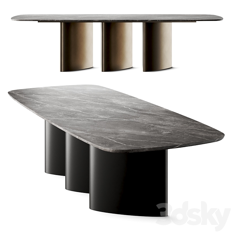 Bonaldo Louver Marble Dining Table - Table - 3D model