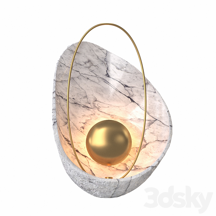 OM Wall lamp Delight Collection Pearl white/black - Wall light - 3D model