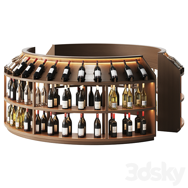 Rounded stand for a wine shop 2 - Shop - 3D model