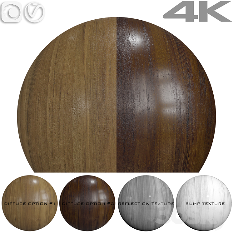 4K Seamless texture - Walnut - Wood - 3D model