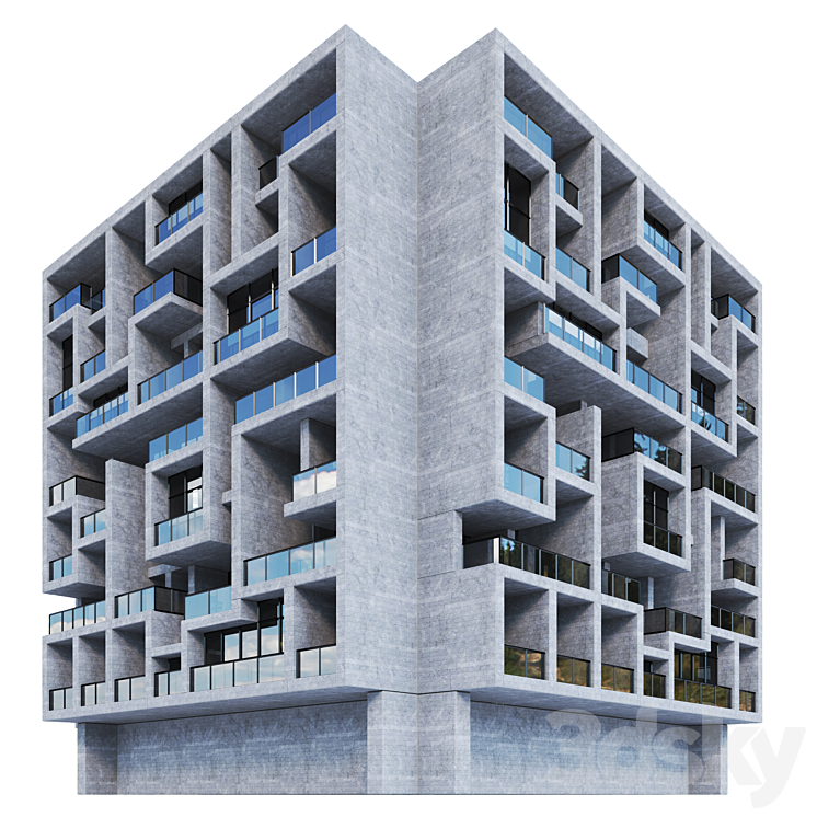 Building B - 8 Level - Building - 3D model