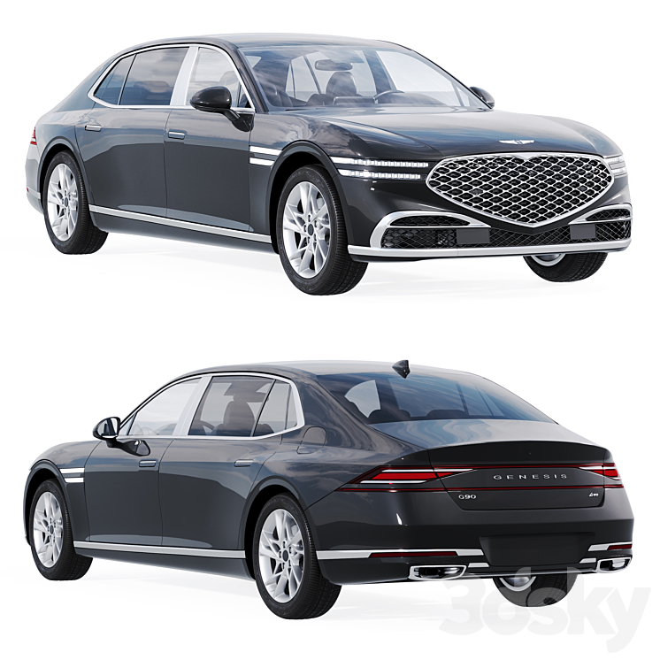Genesis G90 Long - Ground Transport - 3D model