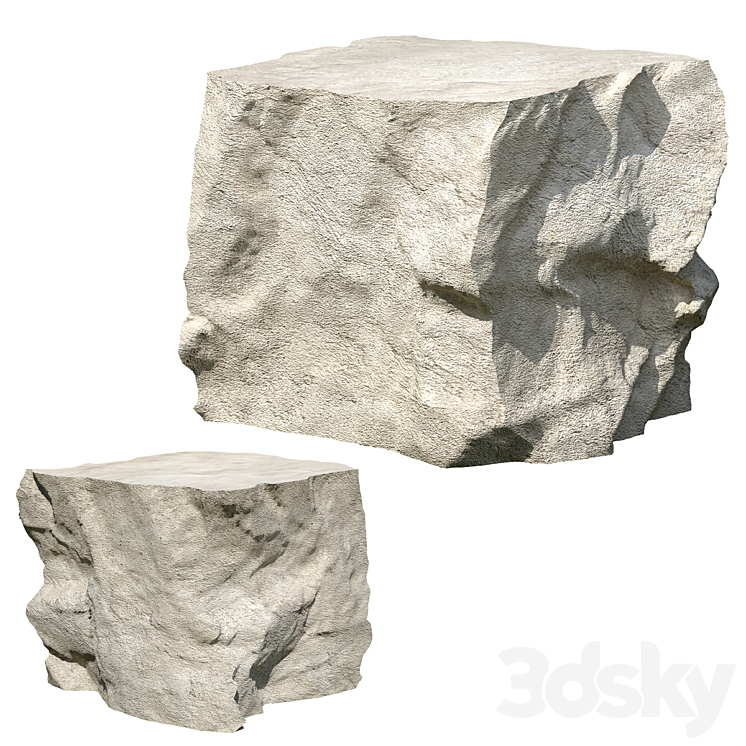 Rock Side table 50X50cm - Table - 3D model