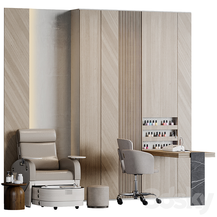 pedicure and manicure area in the beauty salon 02 - Beauty salon - 3D model