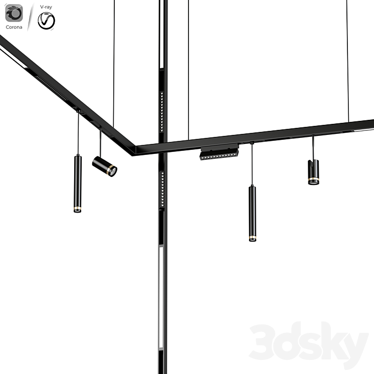 Smart Technical Magnate Track Lighting System - Technical lighting - 3D ...
