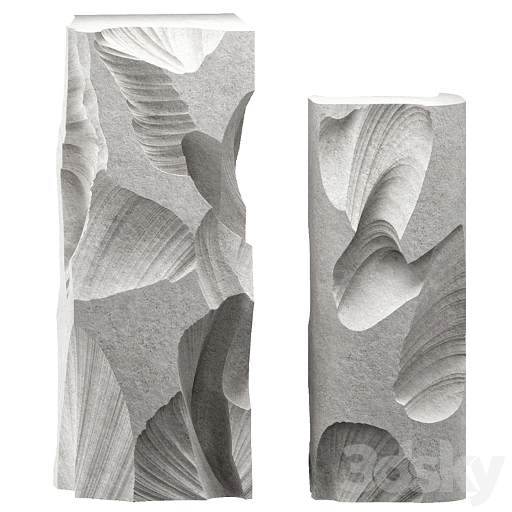 stone decor set - Sculpture - 3D model