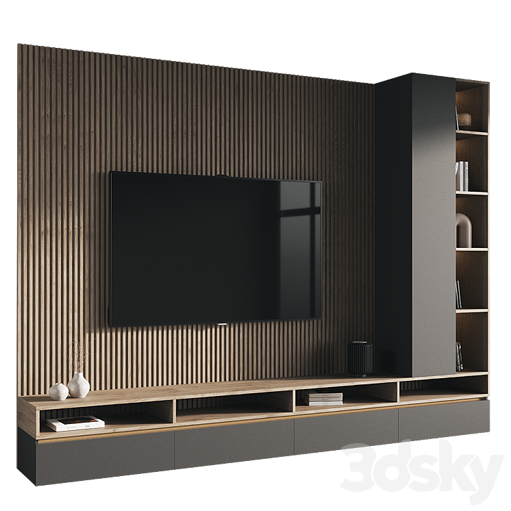 TV wall set 062 - TV Wall - 3D model