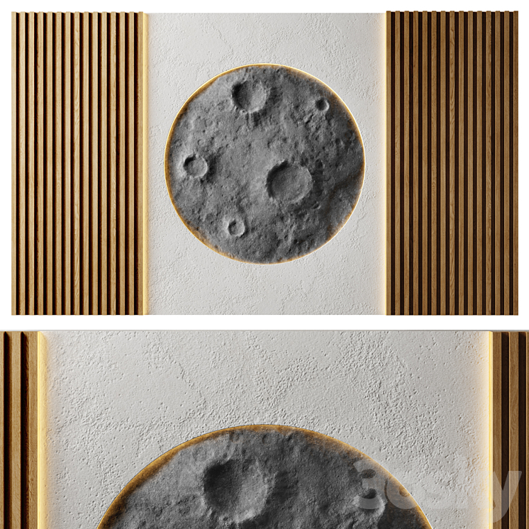 Wall Panel Moon - Other decorative objects - 3D model