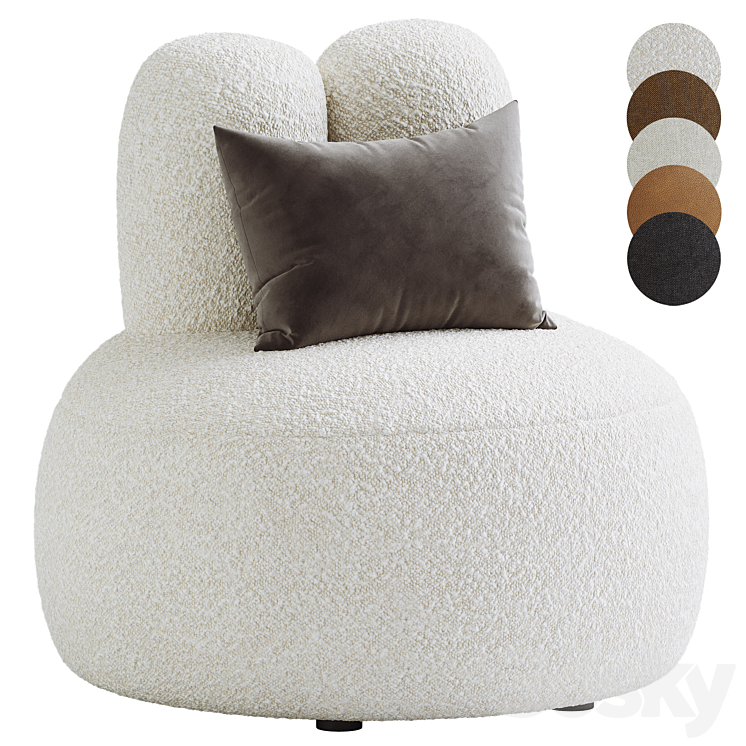 Rabbit Ear Bedroom Sofa - Arm chair - 3D model