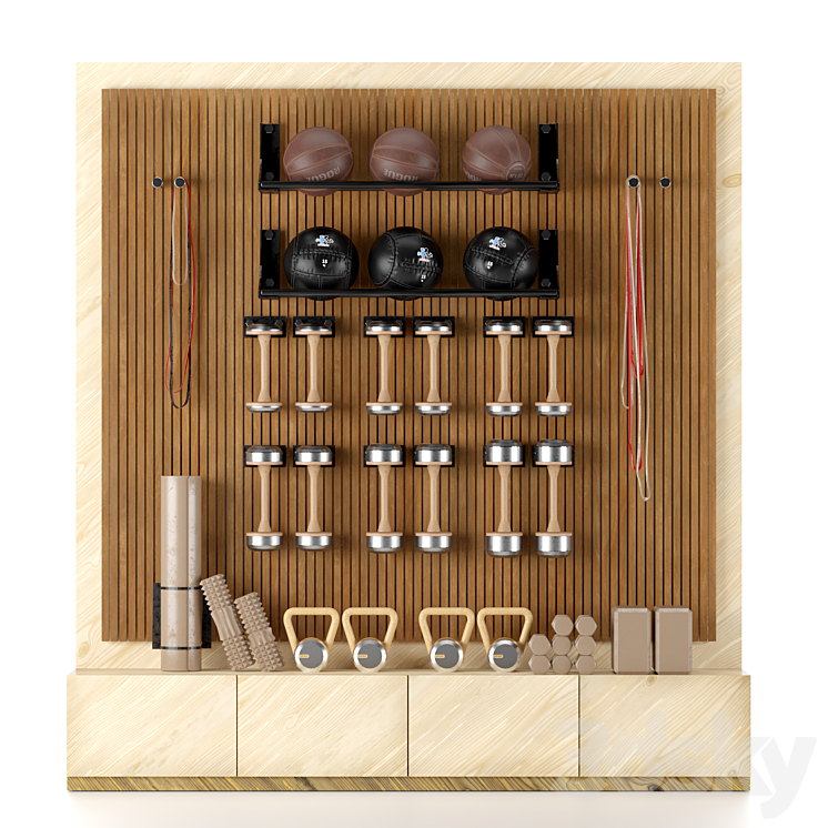 Home Gym Decoration Set 48 - Sports - 3D model