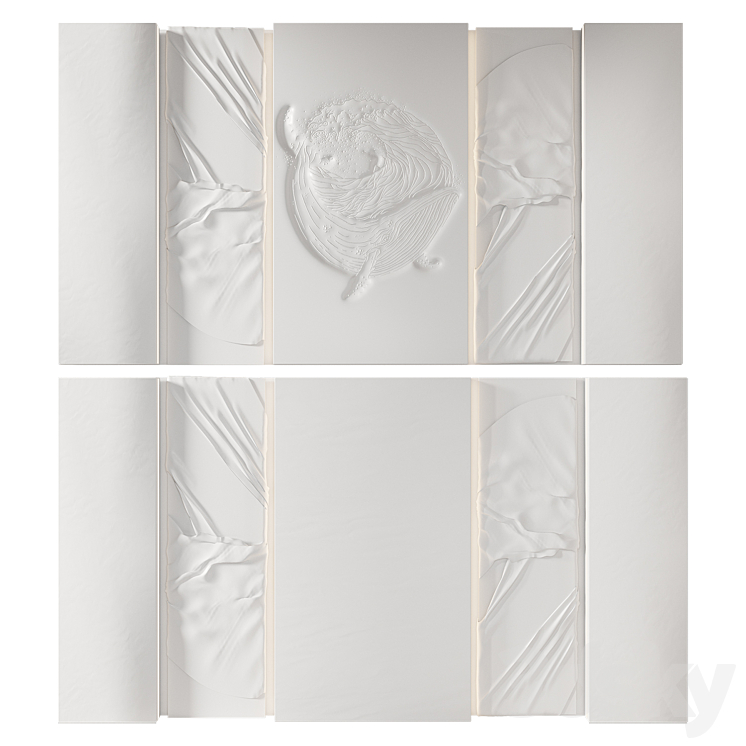 Embossed wall panels with backlight - Other decorative objects - 3D model
