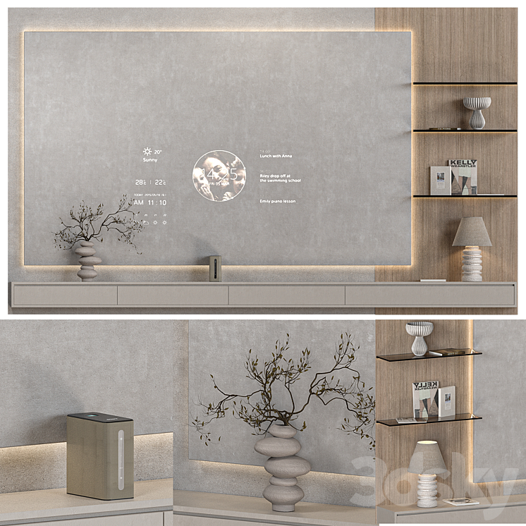 TV Wall with Sony Xperia Touch Projector - TV Wall - 3D model