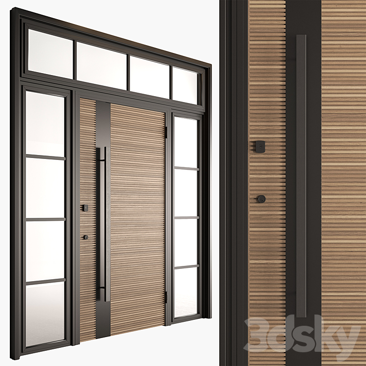 Wooden Front Door - Set 113 - Doors - 3D model