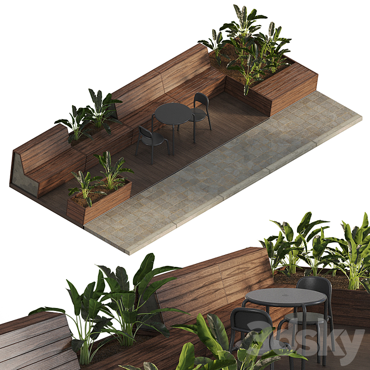 Parklet 2 - Urban environment - 3D model