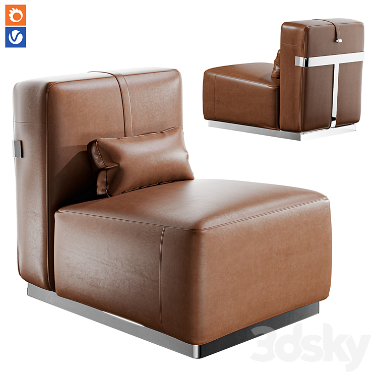 Flexform-ABCD - Arm chair - 3D model
