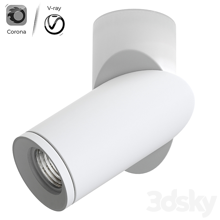 Dimmabl Rotating Ceiling Spot Light - Technical lighting - 3D model