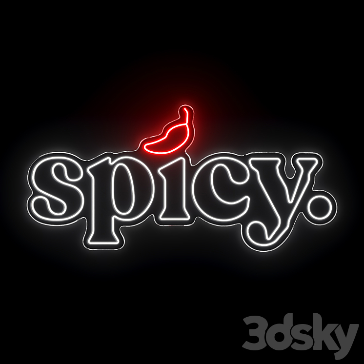Spicy Neon Sign - Neon - 3D model