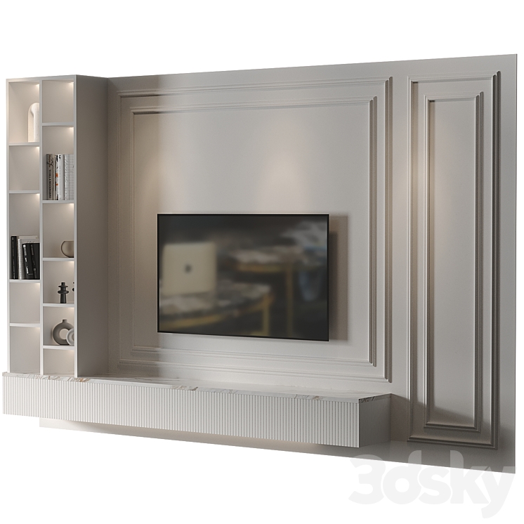 TV wall set 043 - TV Wall - 3D model