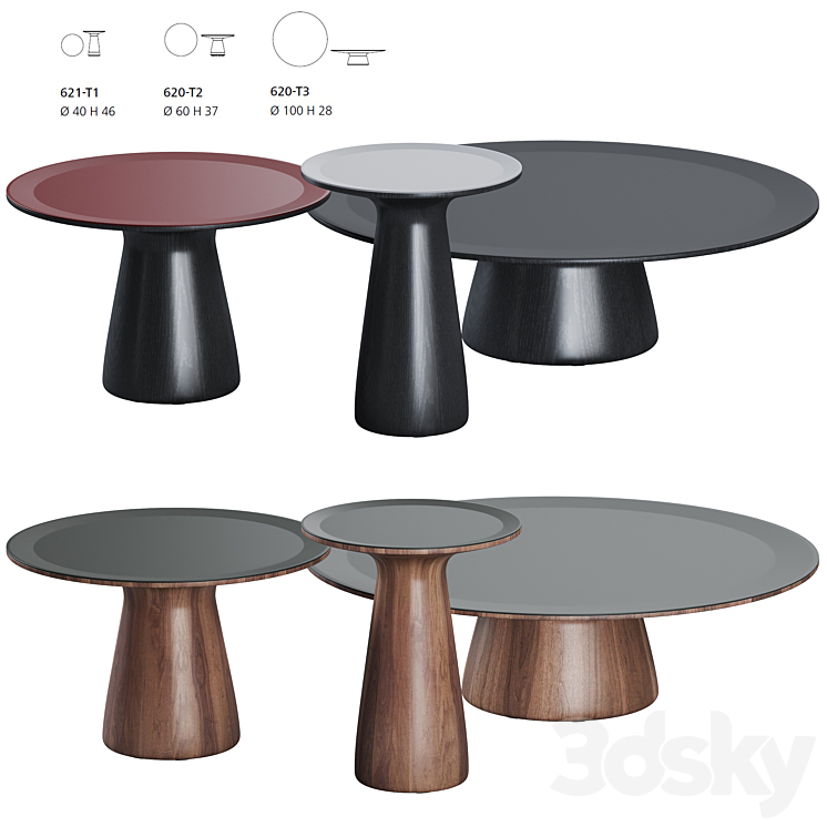 Foster 620 Side Tables By Walter Knoll - Table - 3D model