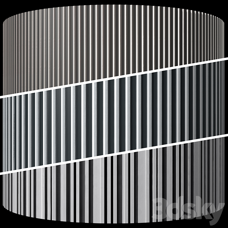 Striped ribbed decorative concrete facing plaster Reckli - Stone - 3D model
