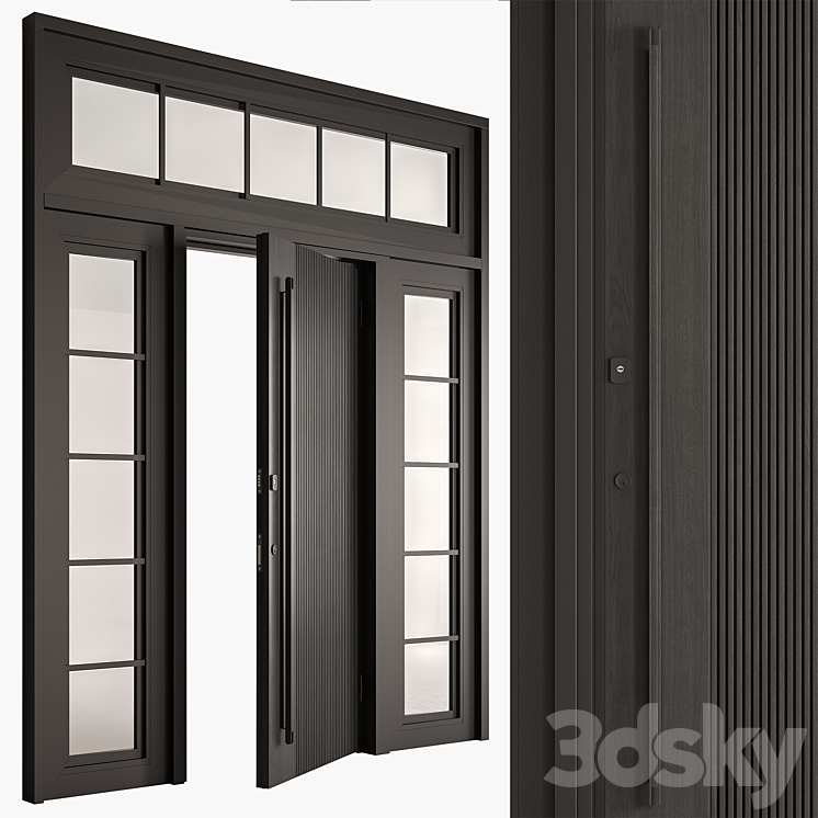 Wooden Front Door - Set 115 - Doors - 3D model