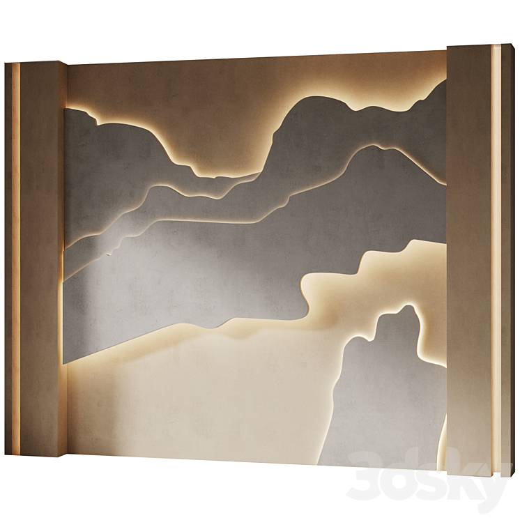 Decorative wall wave panel 2 - Other decorative objects - 3D model