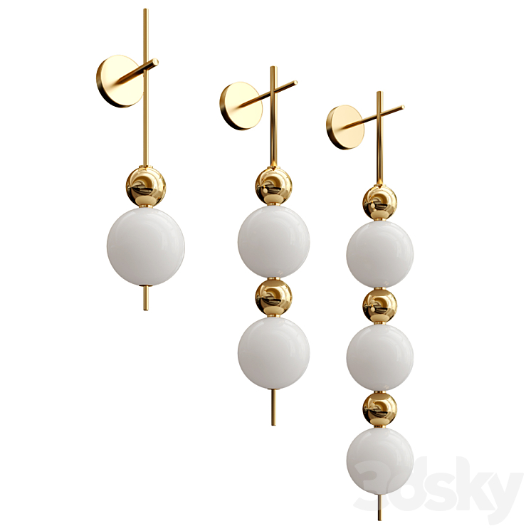 Candied Haws String Brass - Wall light - 3D model