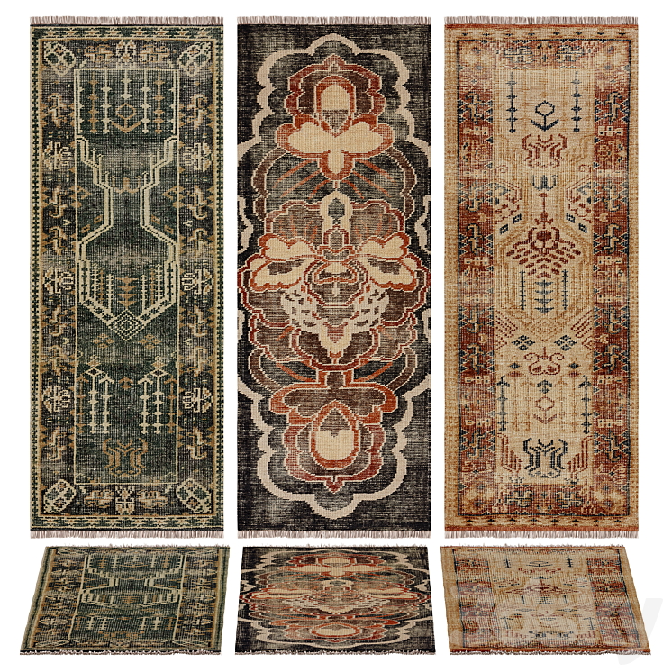 CB2 RUNNER RUG SET 3 - Carpets - 3D model