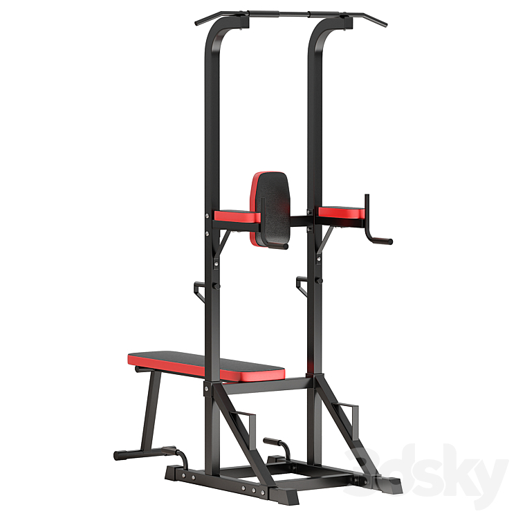 Horizontal bar press bars with bench - Sports - 3D model
