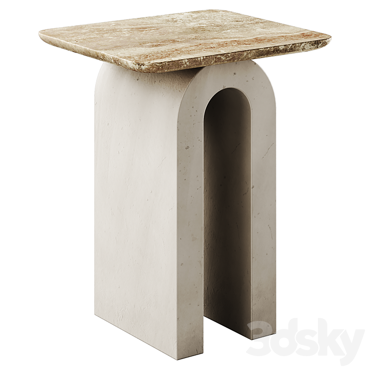 Aspen Sculptural Marble Side Table by Anthropologie - Table - 3D model