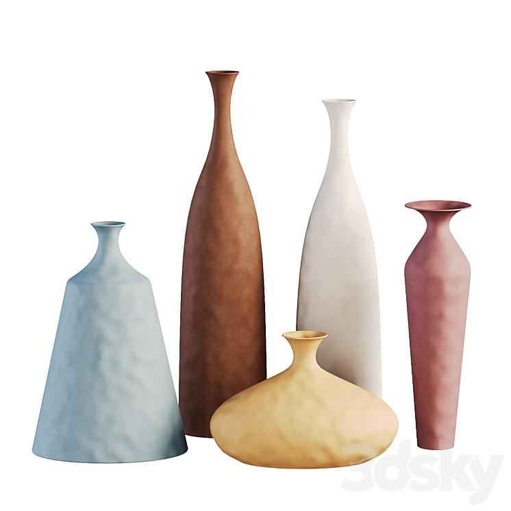 Morandi Ceramic Flower Vases - Vase - 3D model