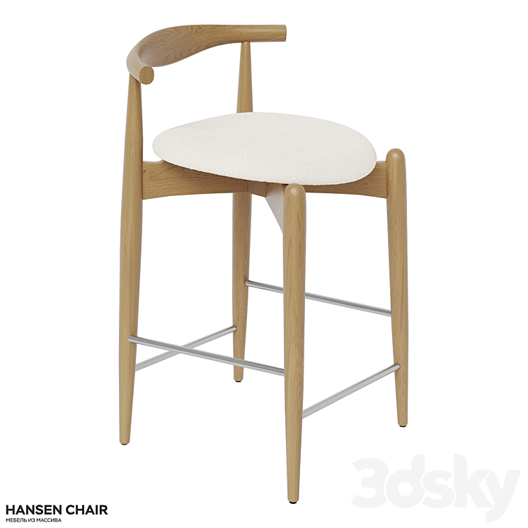 OM Half bar stool Hans - Chair - 3D model